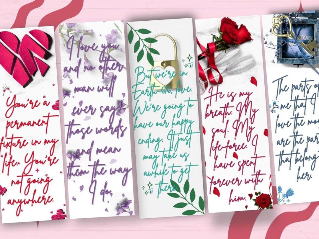 Book Themed Bookmarks, Matching Bookmarks, Romance Reader Bookmarks ...