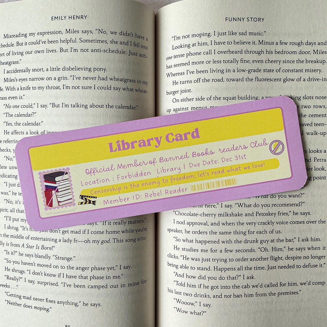 Banned Books Reader Bookmark, Read Banned Books , Banned Books Club ...