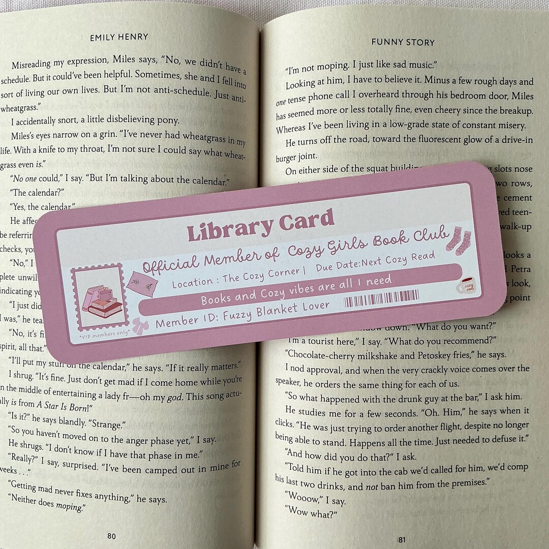 Cozy Girls Book Club Bookmark, Library Card Bookmark, Book Lover Gifts ...