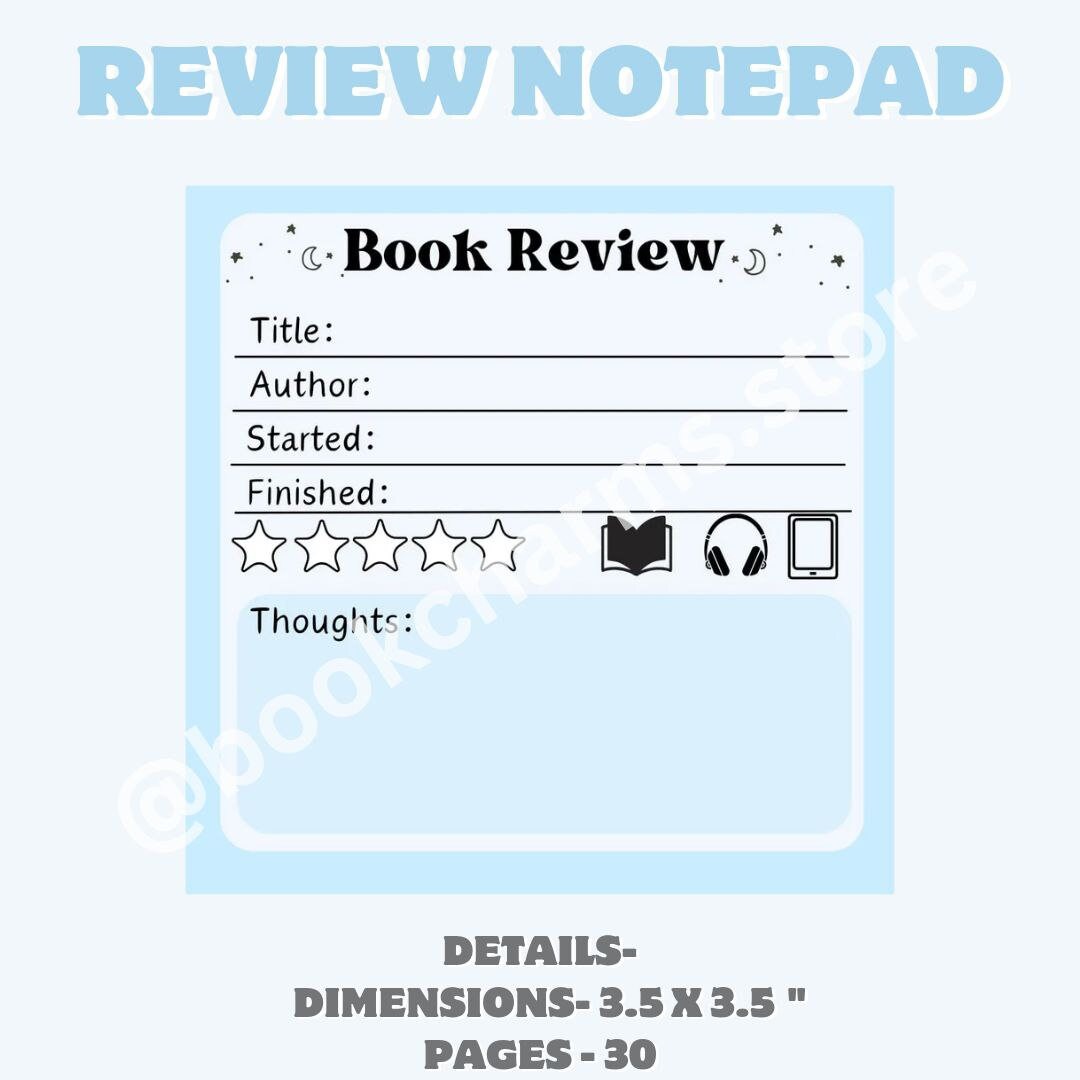 Book Review Notepad, Review Notepad, Reading, Books, Book, Notepad ...