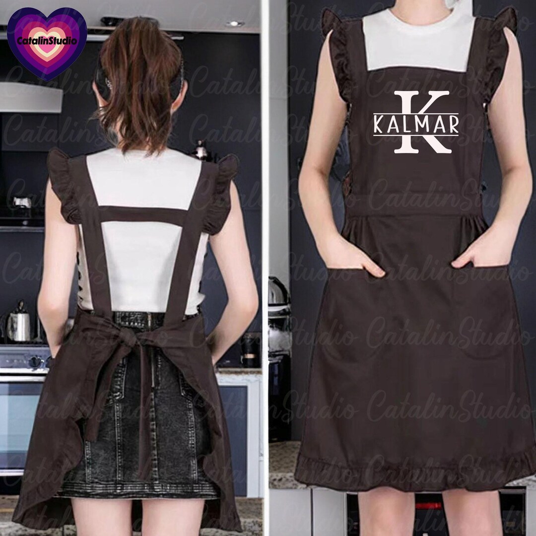 Personalized Ruffled Apron, Custom Letter Monogram Apron, Gift for Her ...