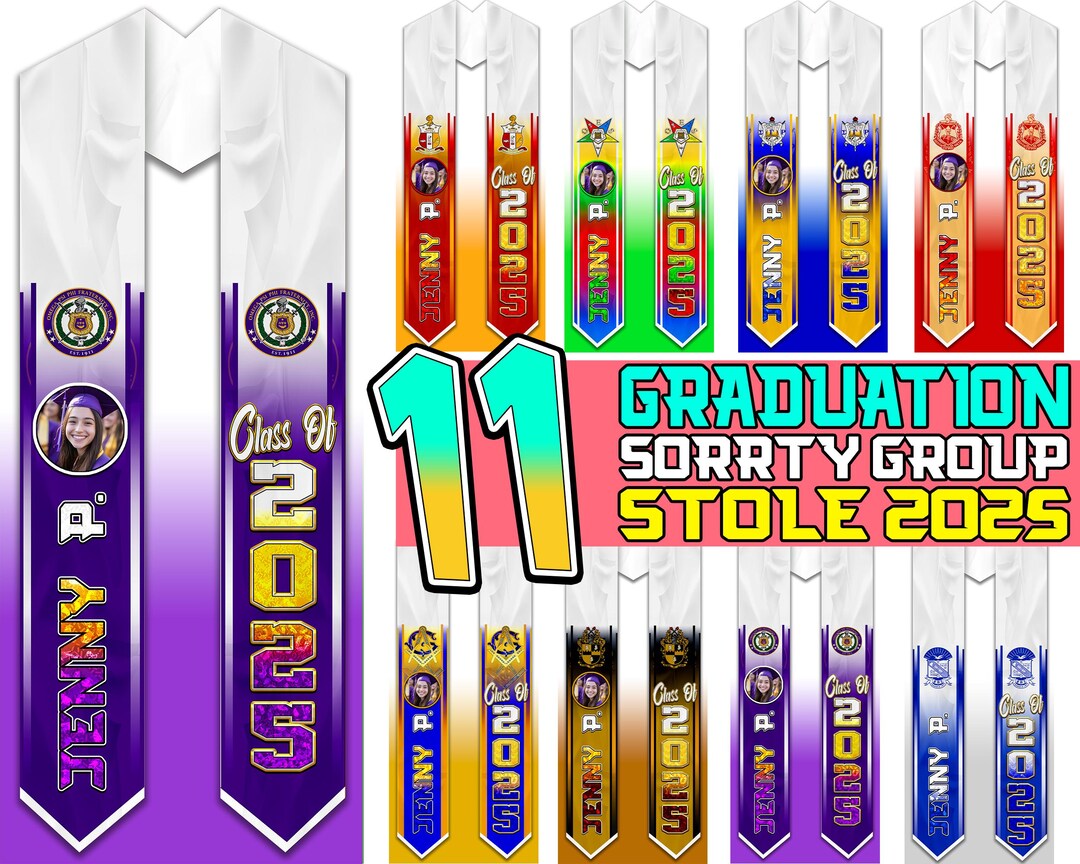 11pcs Aka Sorrty Graduation Stole 2025 Template Designs, Aka Sor ...
