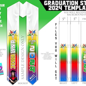 2024 11pcs Graduation Stole Template Designs, Sororty Graduation Stole ...