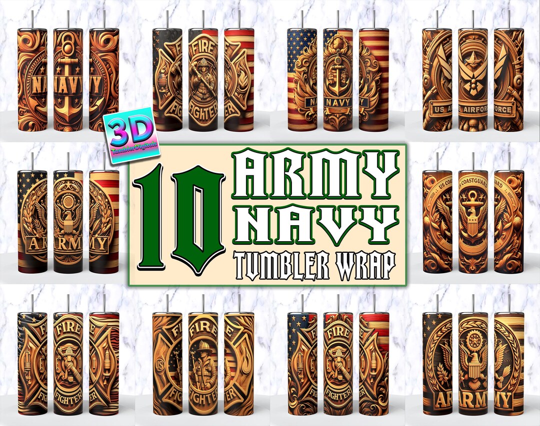 10 Army Branches Tumbler Wrap, Navy Tumbler Wrap, Army Wrap Tumbler ...