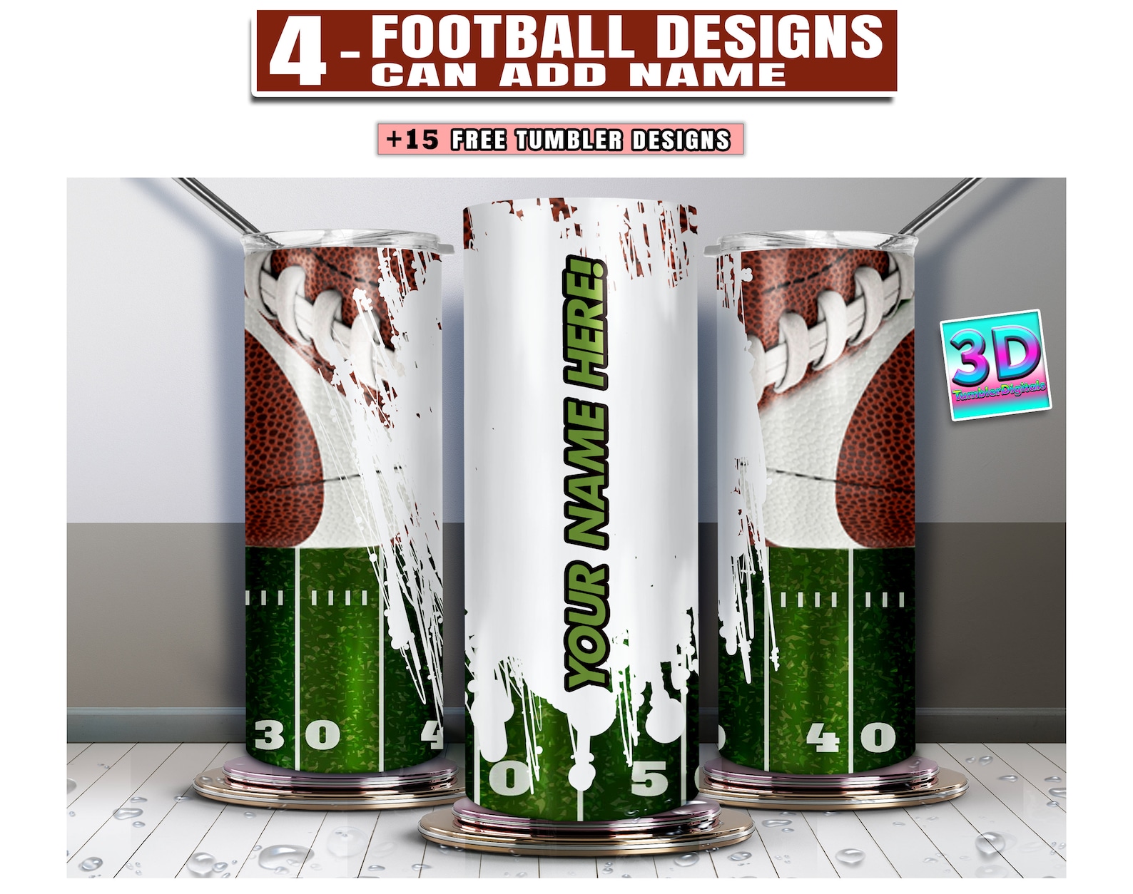 4 - Football Player Tumbler Wrap Png | Blank Background Football Wrap ...