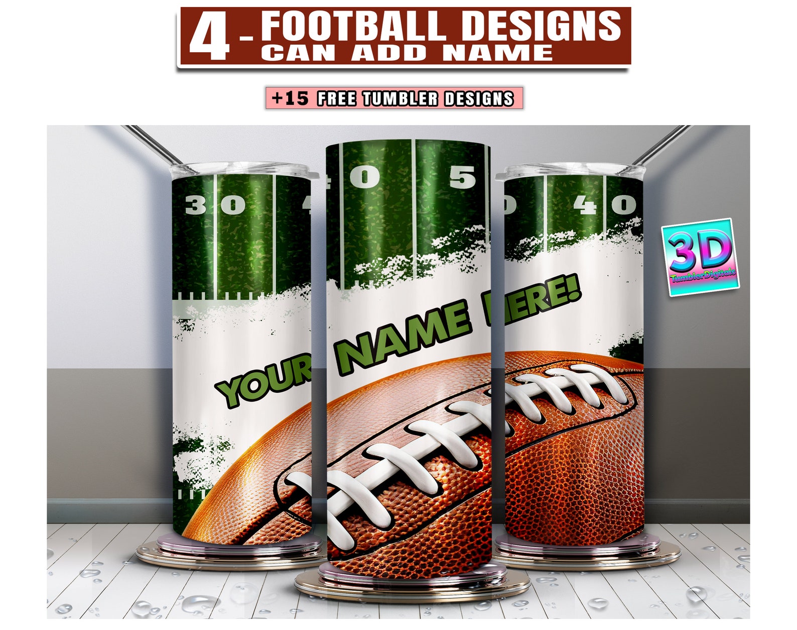 4 - Football Player Tumbler Wrap Png | Blank Background Football Wrap ...