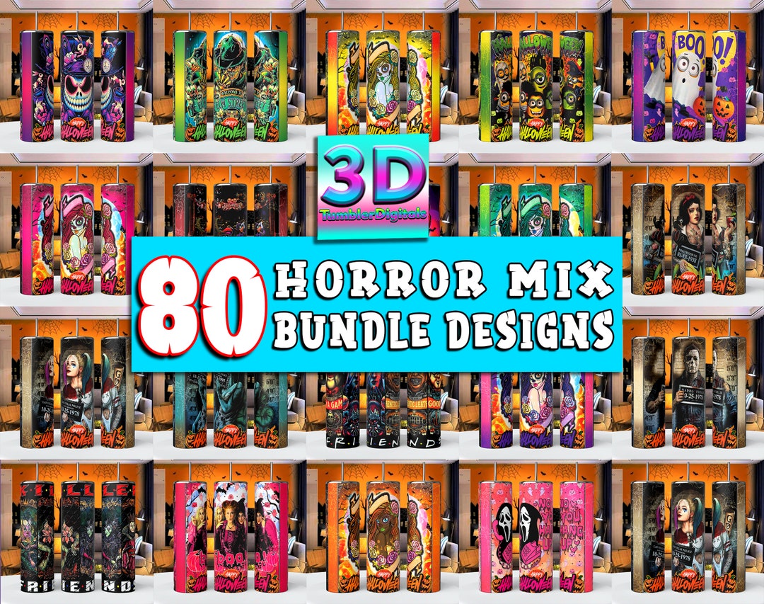 80 Halloween Tumbler Wrap, Halloween Horror Tumbler Wrap, Horror Movie ...