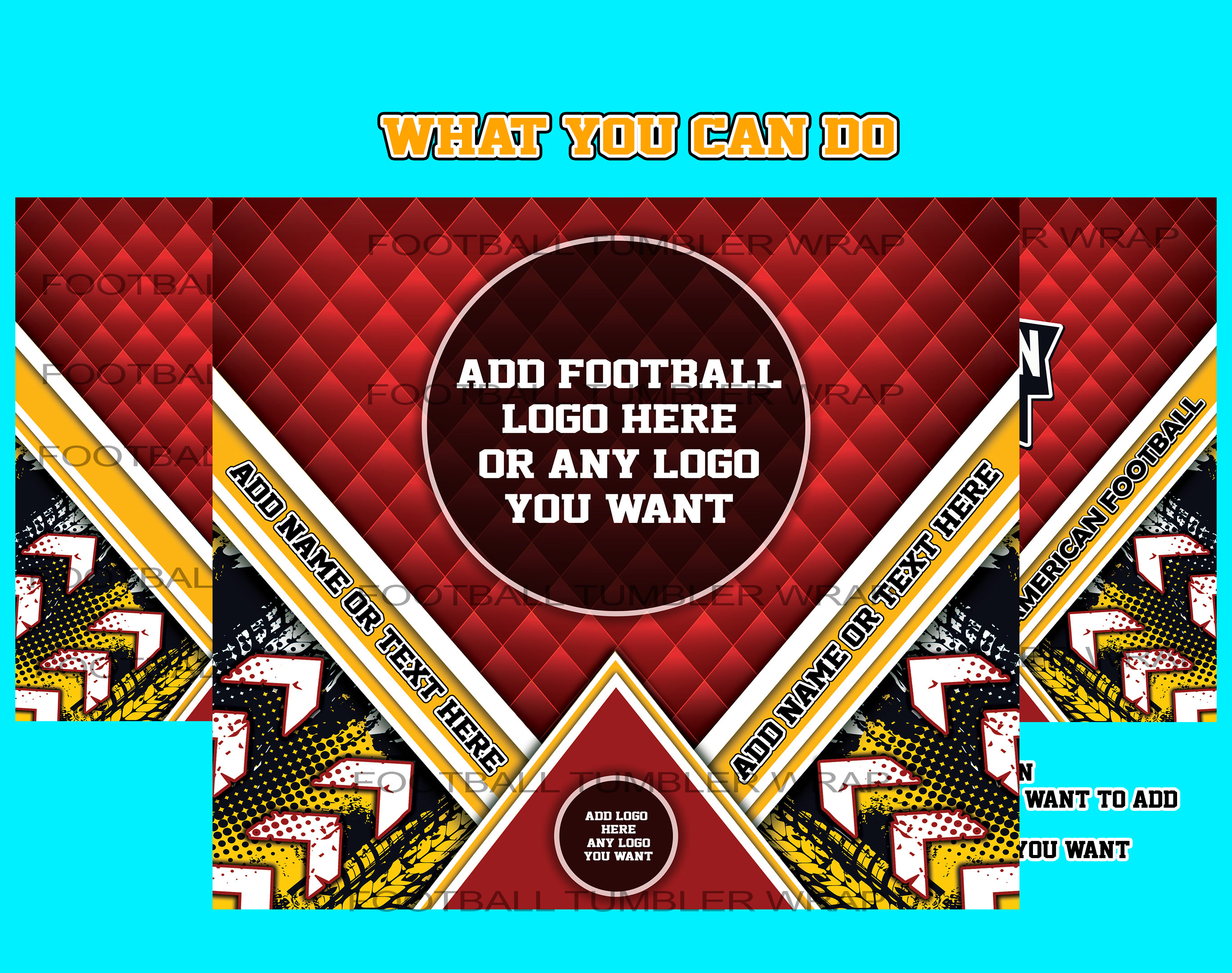 32 Football Tumbler Wrap Design, Football Background Tumbler Wrap ...