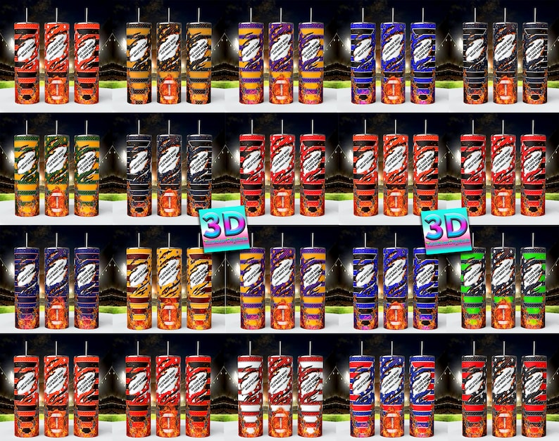 32 Football Color Tumbler Wrap Design, Football Team Tumbler Wrap ...