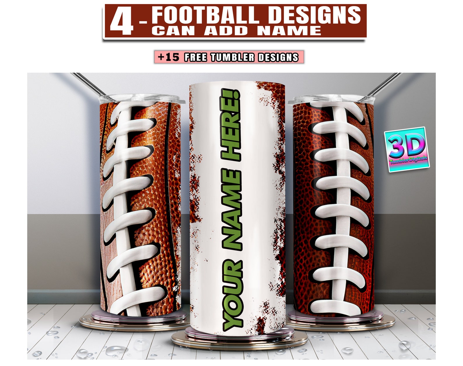 4 Football Player Tumbler Wrap Png Blank Background Football Wrap ...