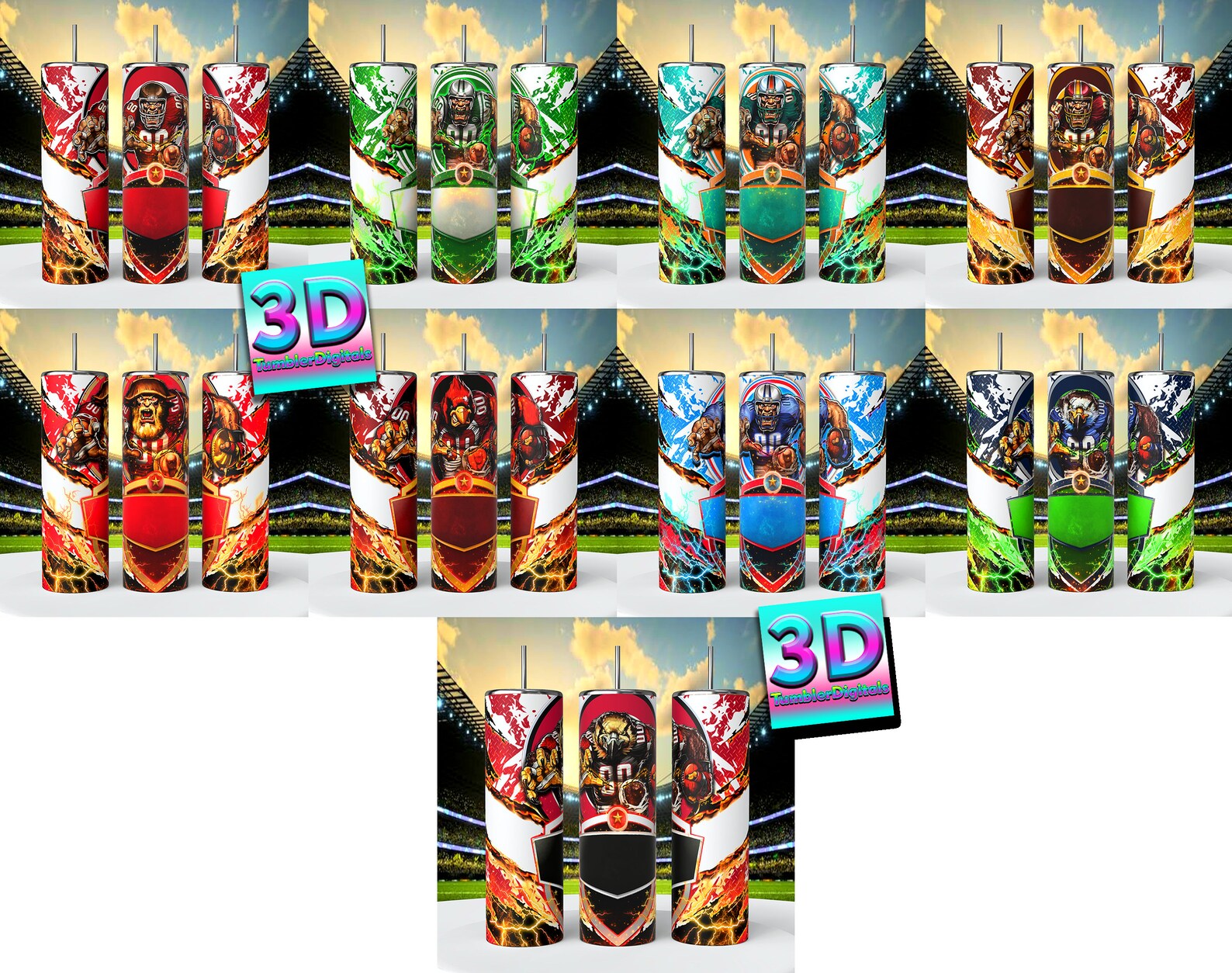 32 Football Tumbler Wrap Design, Football Personalized Tumbler Wrap ...