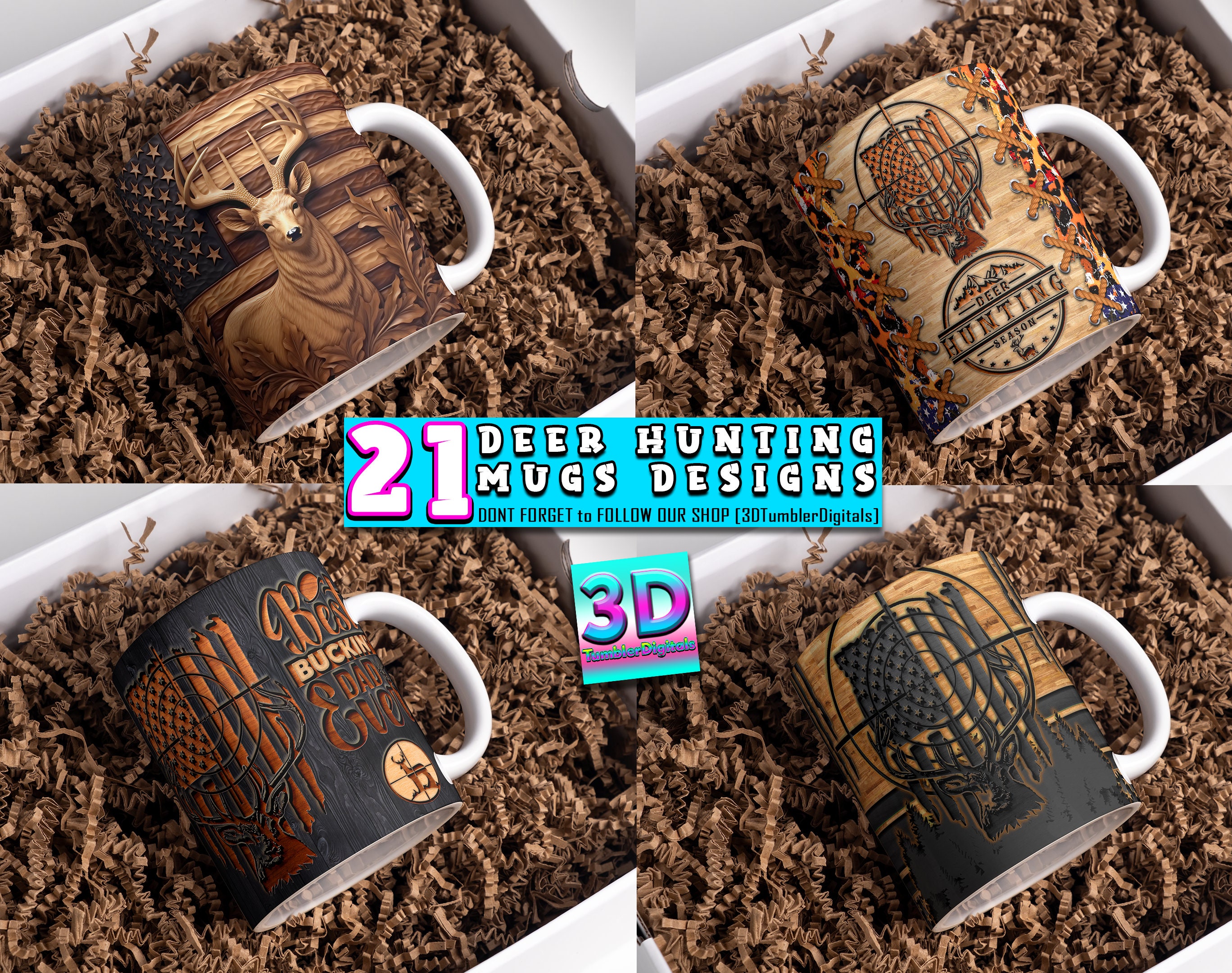 21 Deer Hunting Mugs Wrap, Hunting Mugs Wrap, Deer Hunting Mugs Wrap ...