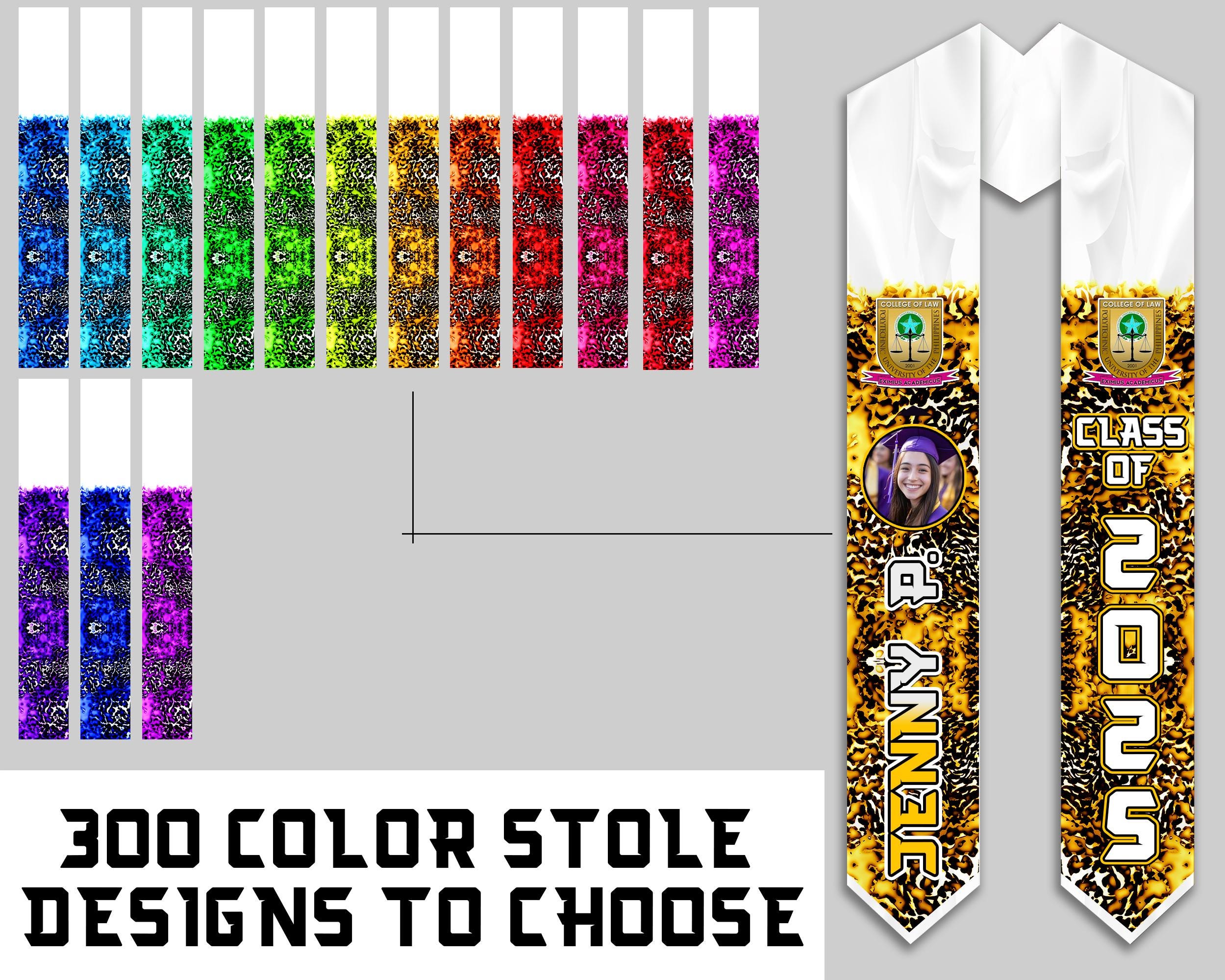 300pcs 2025 Graduation Stole Template Designs, Graduation Stole Designs ...