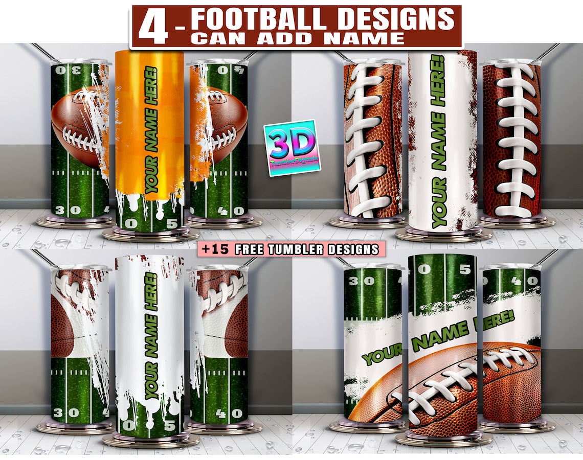 4 - Football Player Tumbler Wrap Png | Blank Background Football Wrap ...