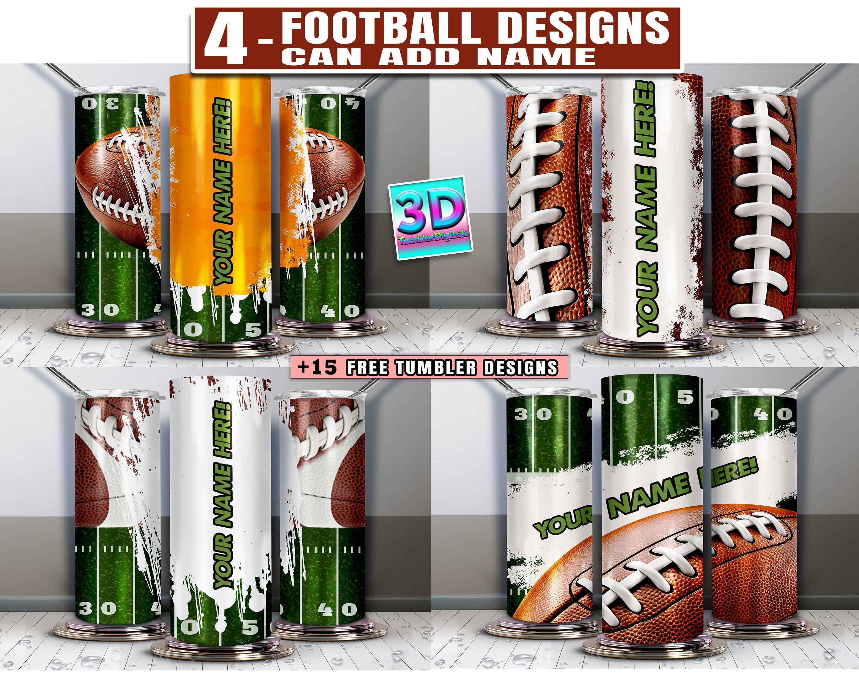 4 Football Player Tumbler Wrap Png Blank Background Football Wrap ...