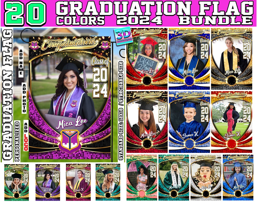 20 Graduation Flag 2024, Class of 2024 Graduation Flag Template, Senior ...