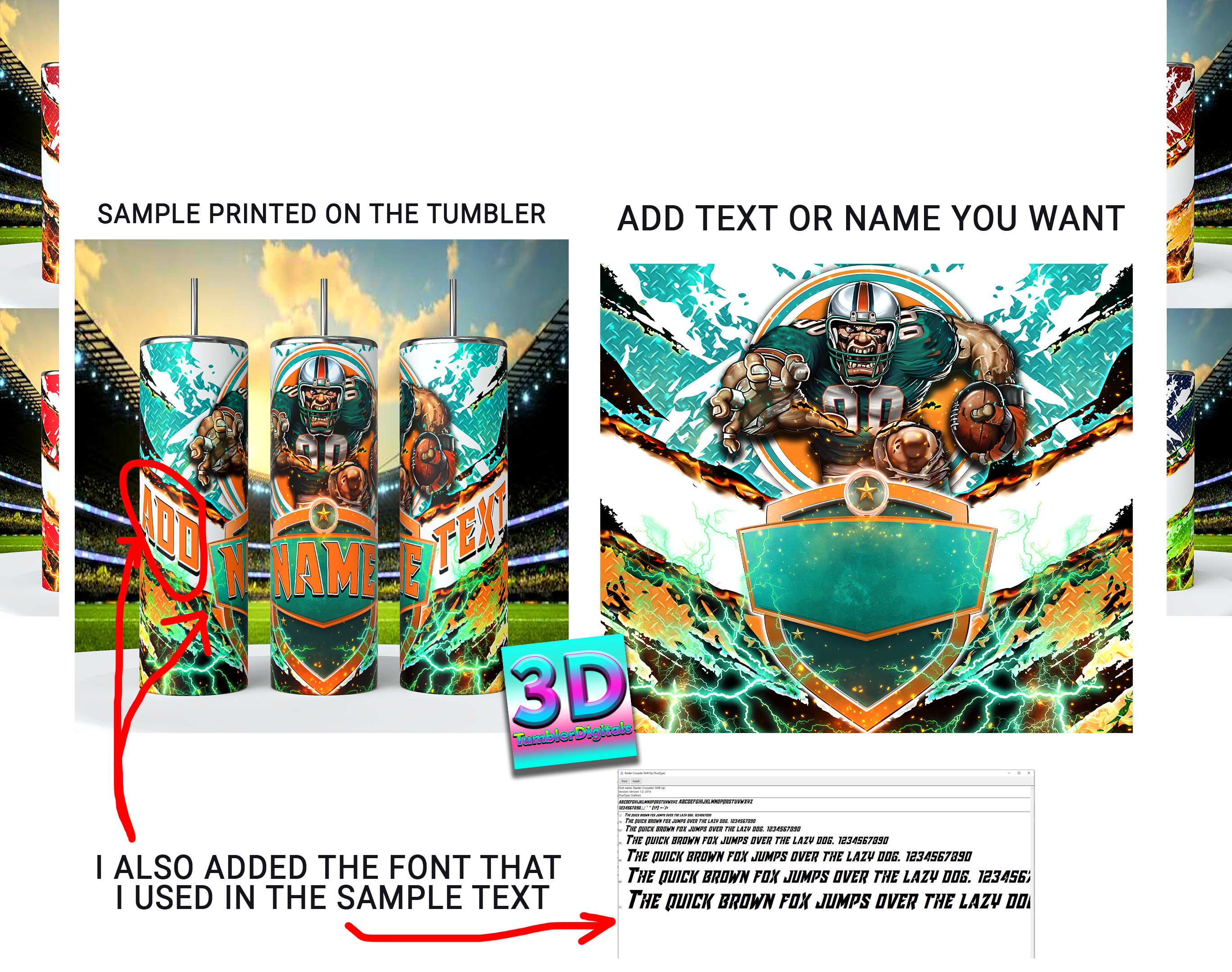 32 Football Tumbler Wrap Design, Football Personalized Tumbler Wrap ...