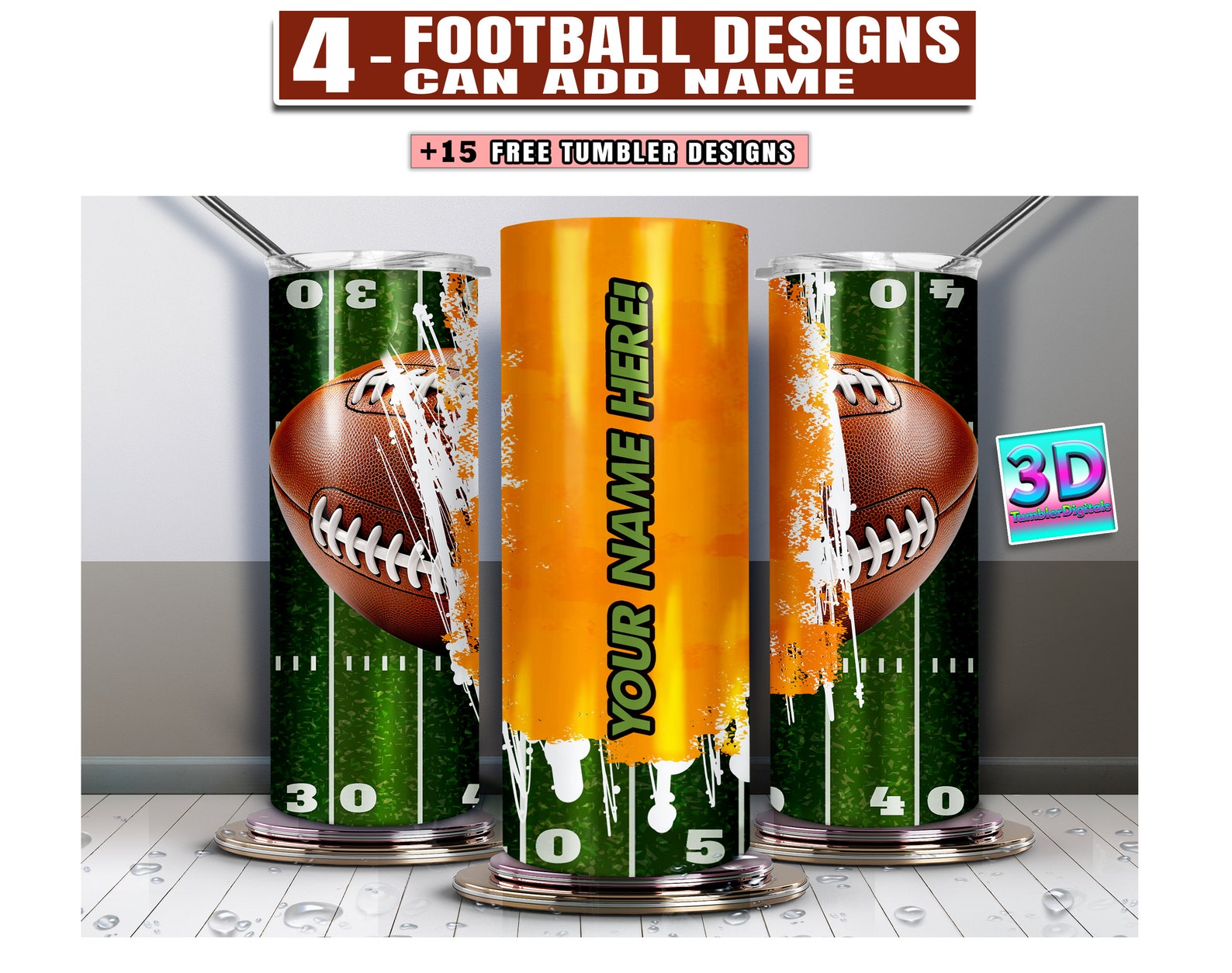 4 - Football Player Tumbler Wrap Png | Blank Background Football Wrap ...