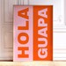 Hola Quote Print, PRINTABLE Wall Art, Pink Orange Decor, Spanish Phrase ...