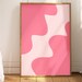 Pink Orange Abstract Print, Preppy Poster, Set of 2 Prints, Trendy Pink ...