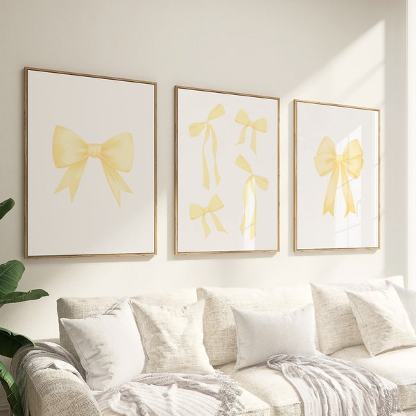 Yellow Bow Wall Art - Etsy