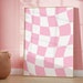 Checkered Wall Art, Pink Checker Art Print, Blush Pink Printable Wall ...