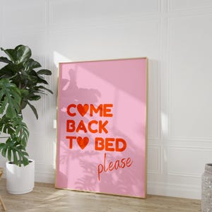 Come Back to Bed Print, Couples Wall Art, Quote Wall Art, Above Bed ...