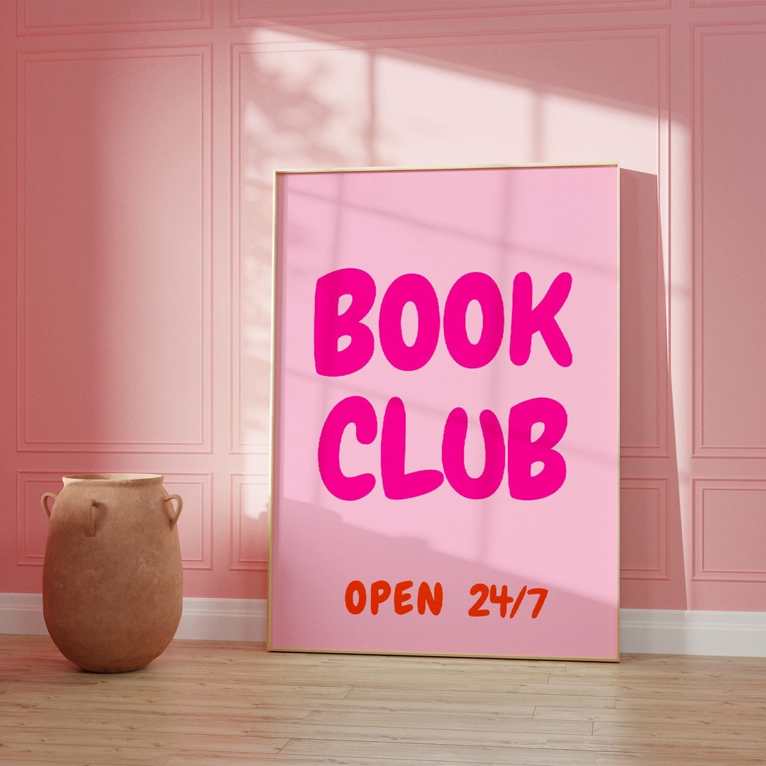 Book Club Print, Book Lovers Gift Print, Trendy Reading Corner Poster ...