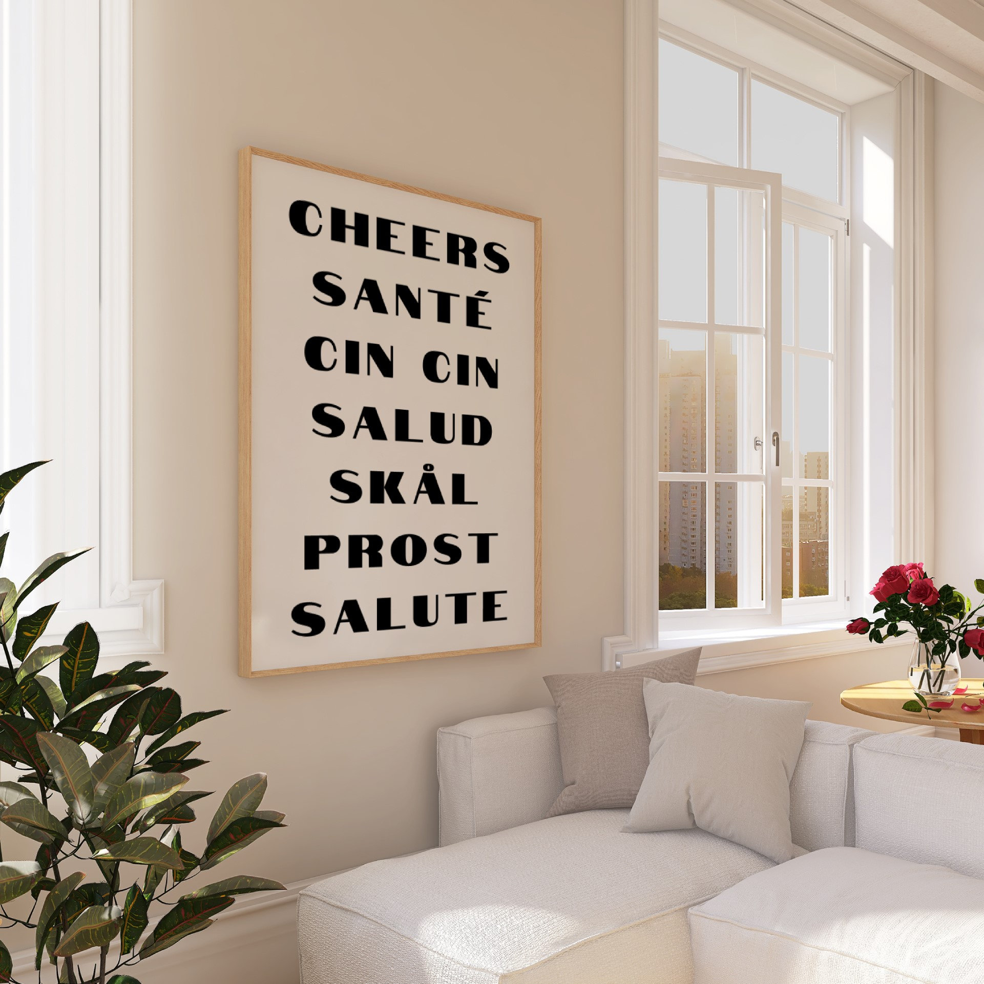 Cheers Print Digital Download Print Trendy Wall Art Bar - Etsy