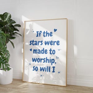 Modern Christian Wall Art Stars Worship Scripture Wall Art Blue ...