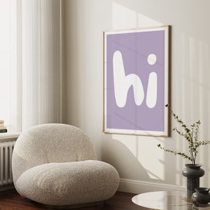 Hi Print Lavender Wall Art Hello Wall Art Happy Posters, Printable Art ...