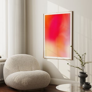 Red Aura Wall Art, Red Orange Blur Gradient Print, Spiritual Poster ...