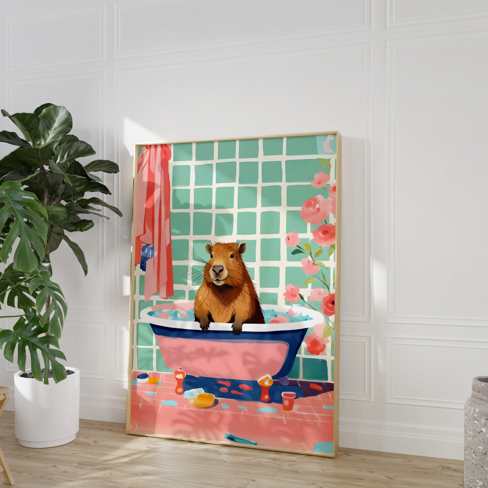 Capybara Print, Capybara Bath Poster, Bathroom Decor, Capybara Lover ...