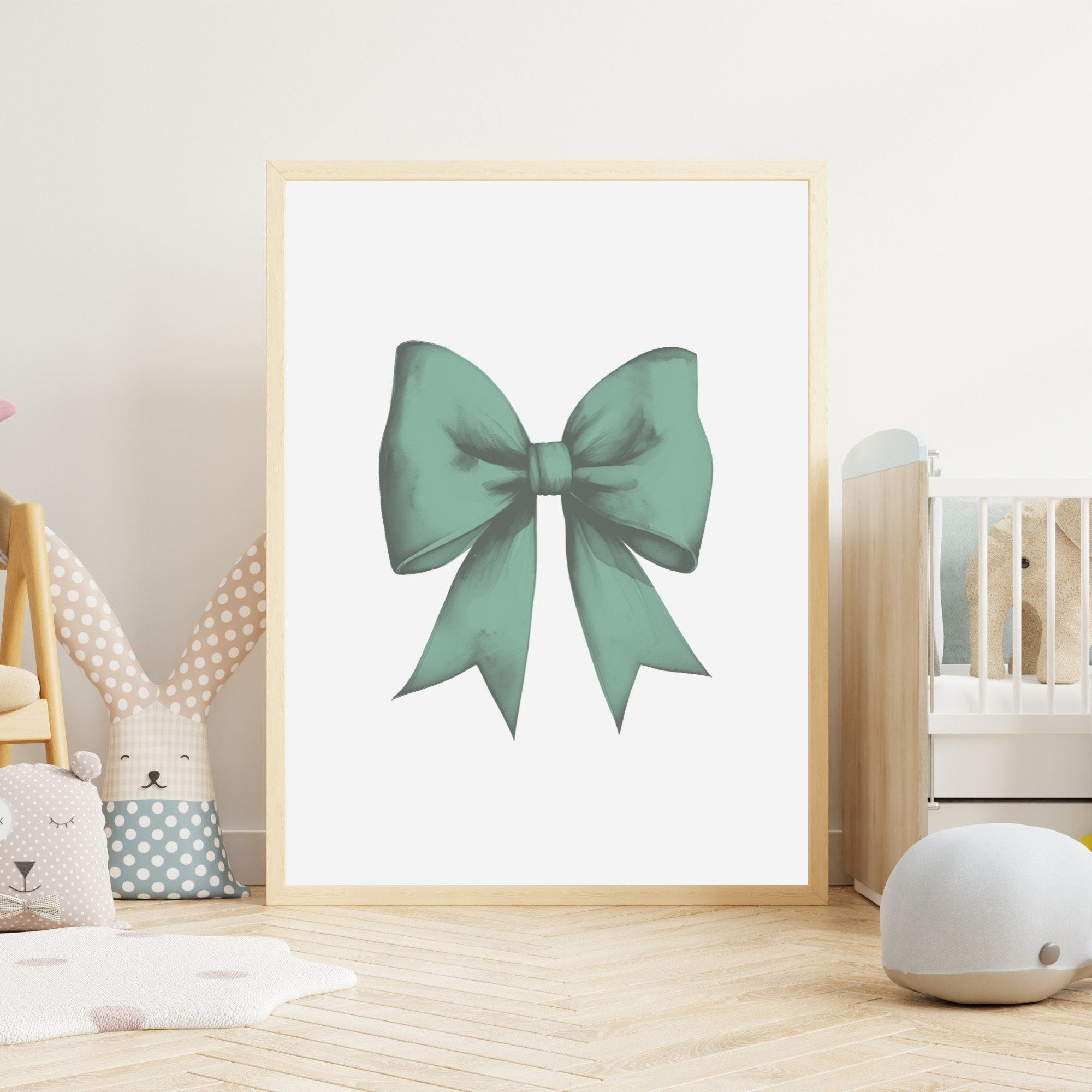 Green Bow Print, Preppy Aesthetic Wall Art, Teen Room Decor, Preppy ...