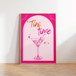 Martini Print, Tini Time Print, Cocktail Poster, Trendy Cocktail Bar ...
