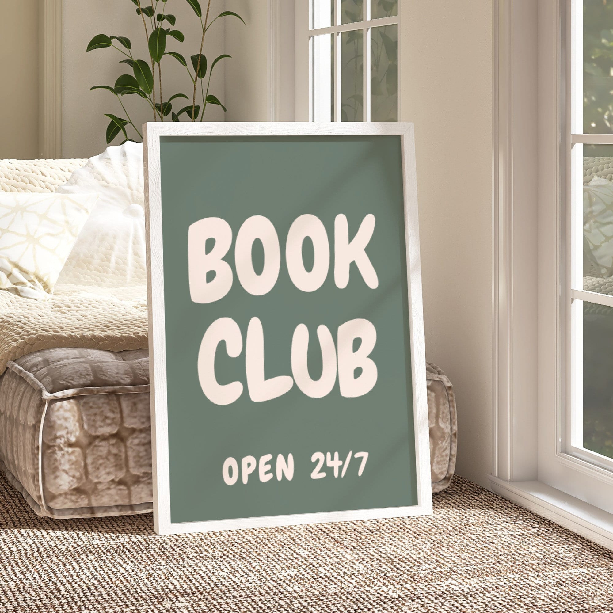 Book Club Print, Book Lovers Gift Print, Trendy Reading Corner Poster ...