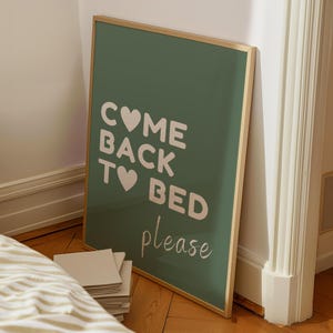 Come Back to Bed Print, Couples Wall Art, Quote Wall Art, Above Bed ...