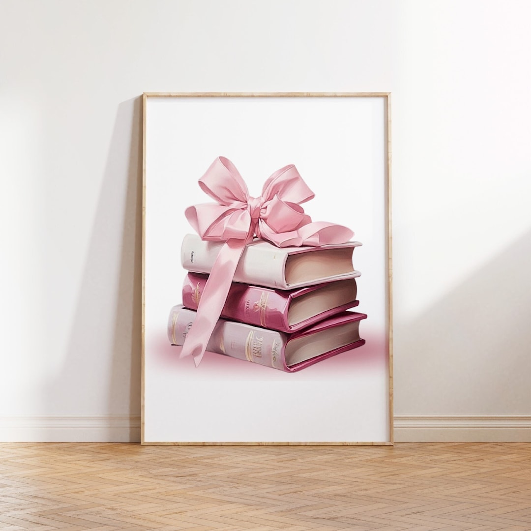 Book Lover Print, Stack of Books Painting, Gift for Book Lover ...