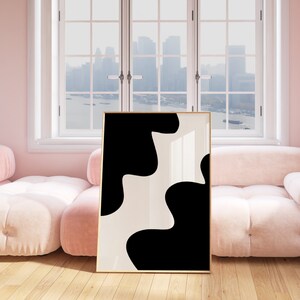 Black Abstract Art, Set of 2 Prints, Black and White Prints, Black ...