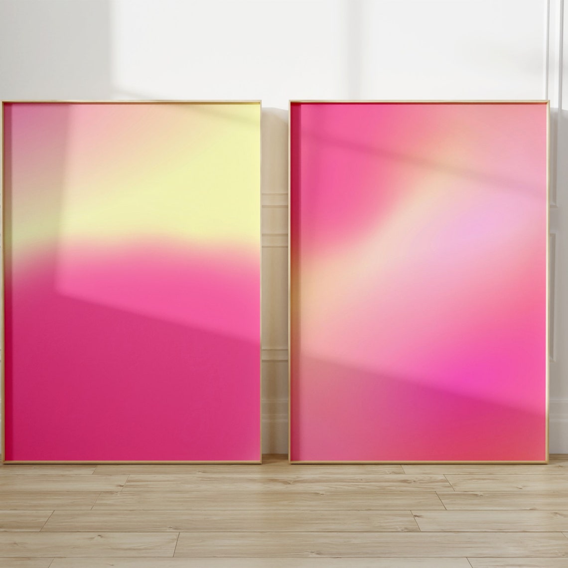 Pastel Aura Set of 2 Prints, Positive Pink Aura Poster, Gradient Aura ...