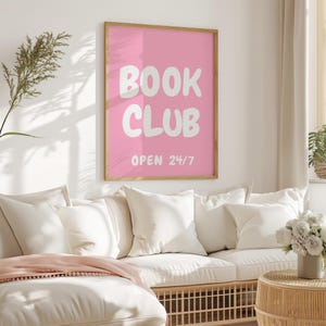 Book Club Print, Book Lovers Gift Print, Trendy Reading Corner Poster ...