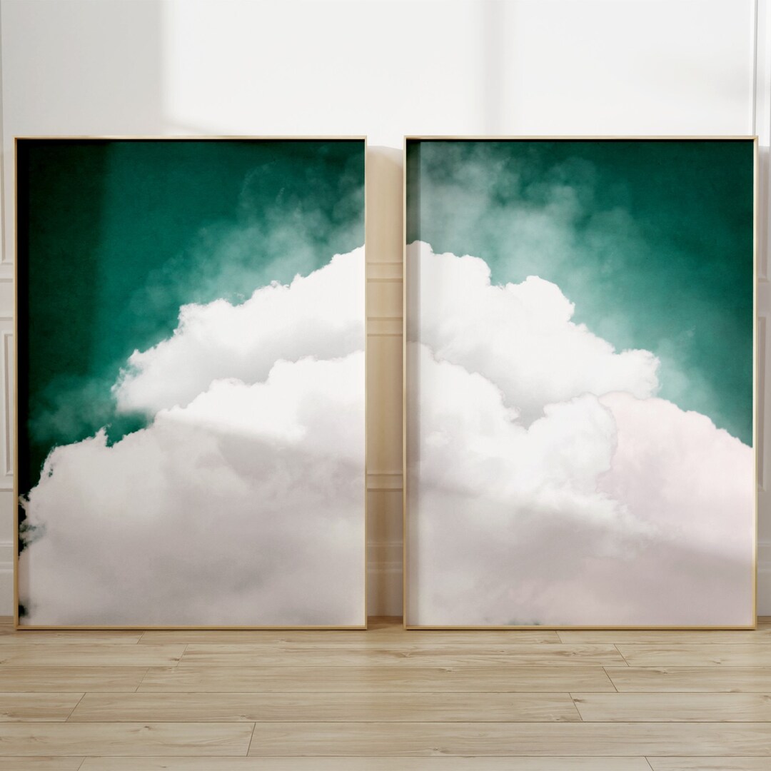 Cloud Wall Art, Cloud Print, Set of 2 Prints, Aesthetic Cloud Painting ...