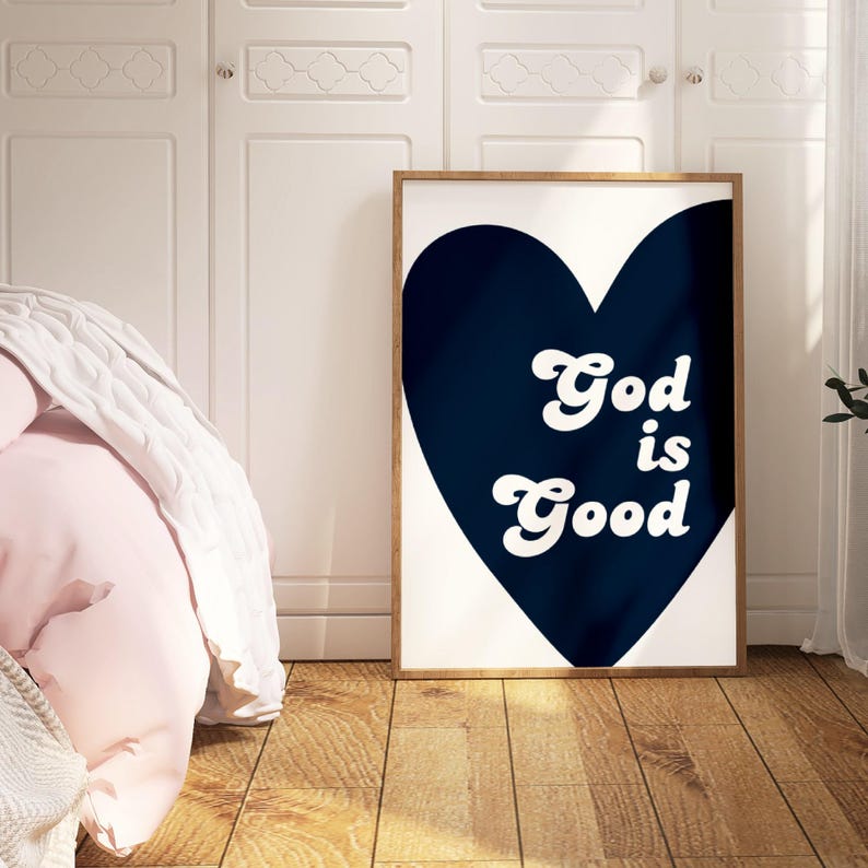 God is Good Art Print Minimalist Christian Wall Art Modern Scripture ...