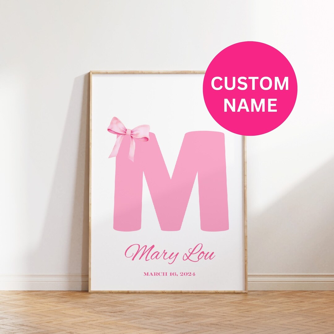Custom Initial Print, Name Printable, Personalized Name Print ...