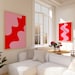 Pink Red Abstract Print, Preppy Poster, Digital Art Download, Trendy ...