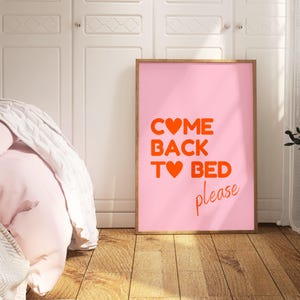 Come Back to Bed Print, Couples Wall Art, Quote Wall Art, Above Bed ...