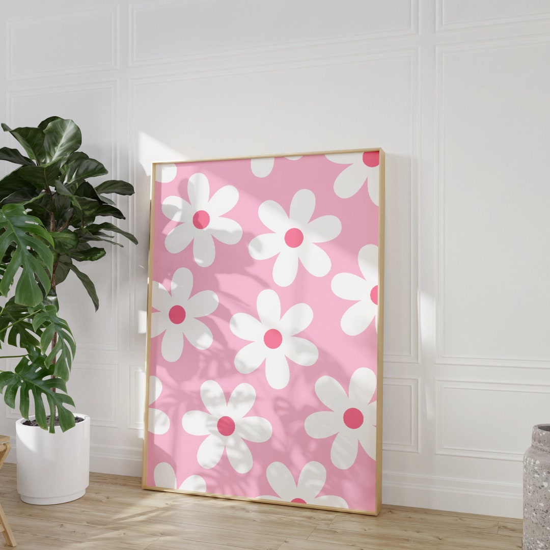 Daisy Nursery Wall Art, Daisies Print, Blush Pink Nursery Print, Boho ...