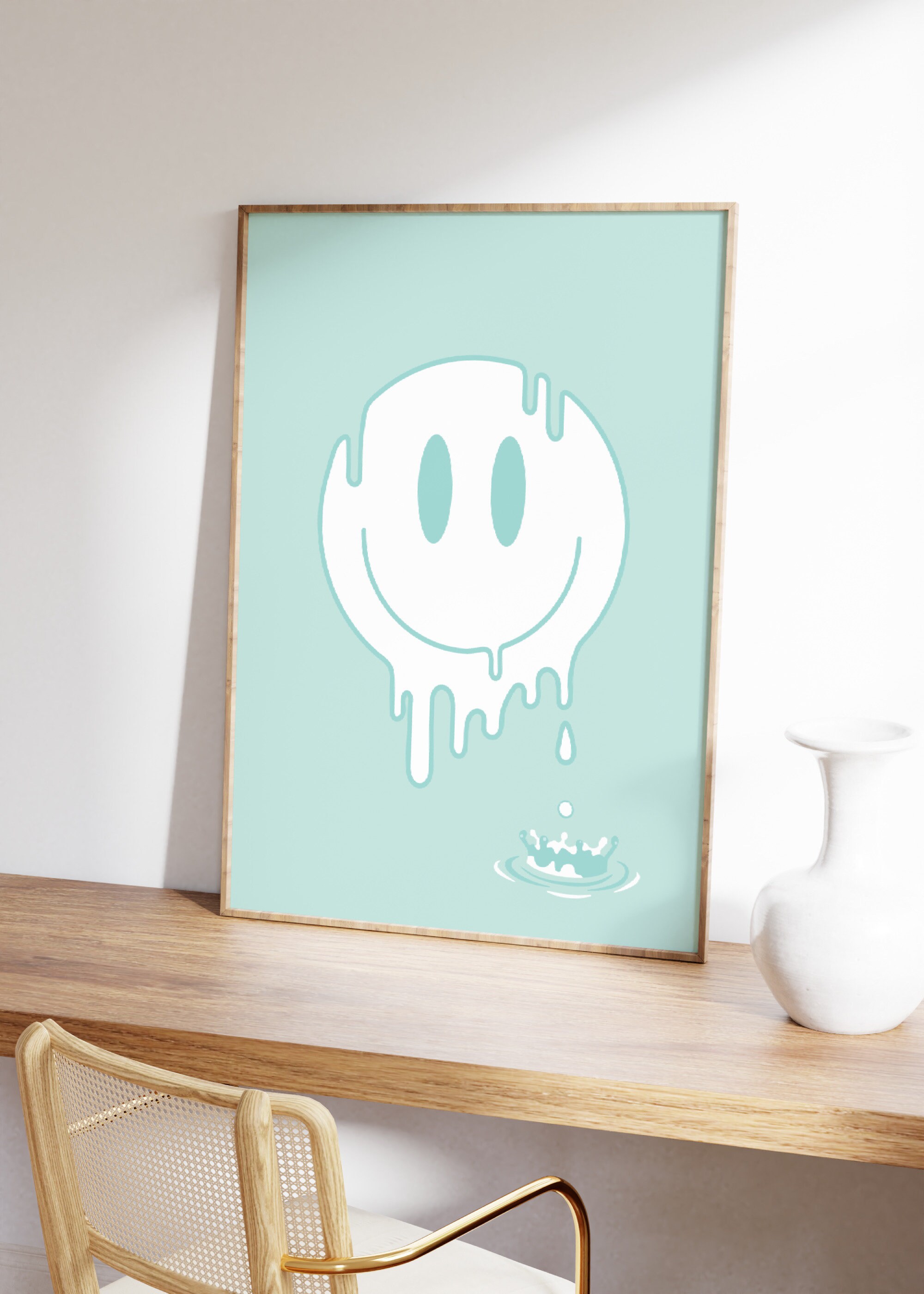 Smiley Face Print, Preppy Room Decor, College Apartment Decor, Y2k Room ...