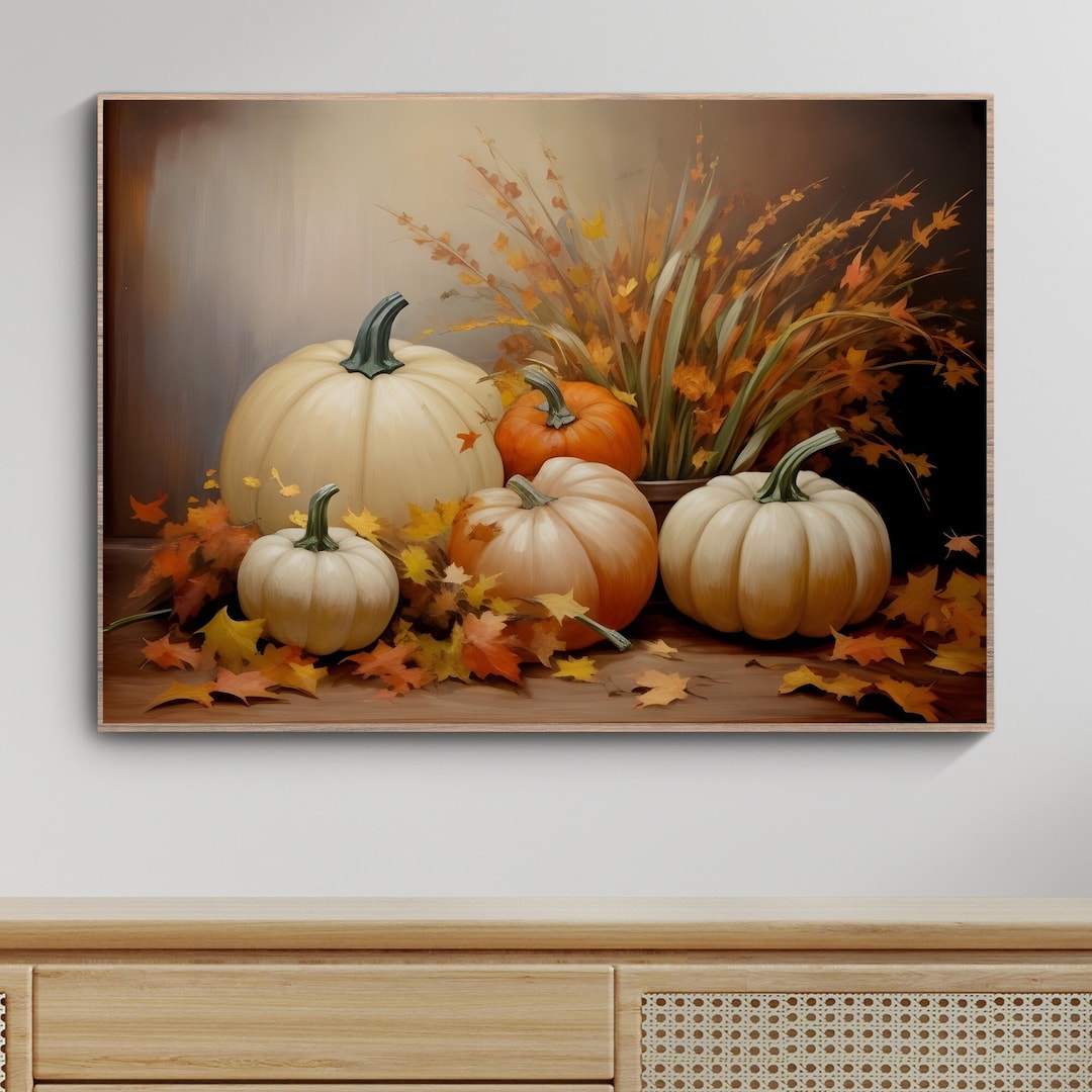 Fall Pumpkin Prints, Fall Wall Art, Autumnal Prints,thanksgiving Decor ...