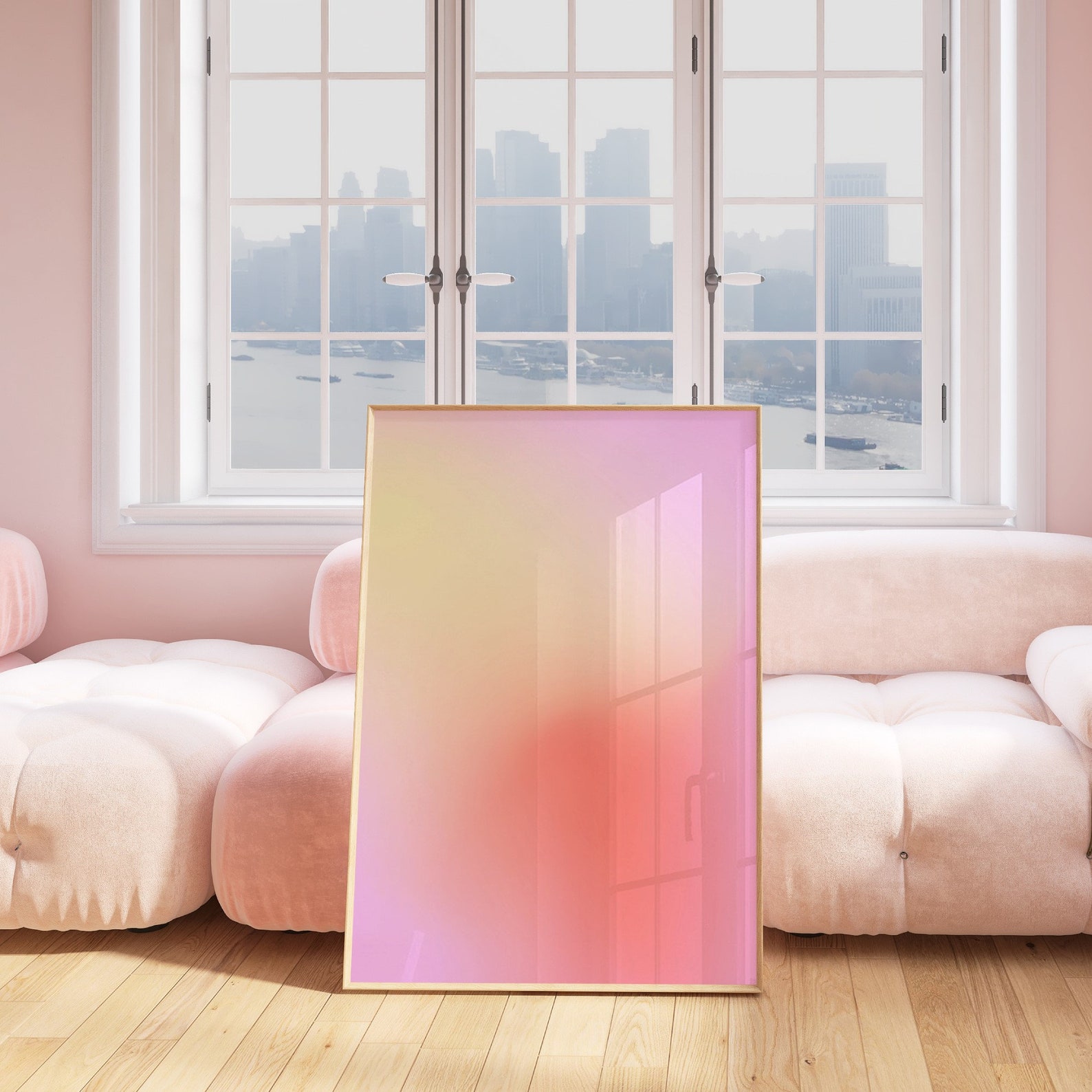 Pastel Aura Prints, Set of 3 , Positive Pink Aura Poster, Gradient Aura ...